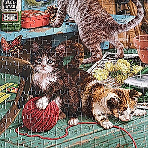 Puzzles for Adults 1000 Piece, Wooden Window Cats Jigsaw Puzzles 1000 Pieces for Adults Family Friends