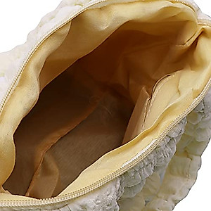 Women Chic Quilted Puffer Tote Bag, Light Solid Color Lattice Shoulder Handbag Soft Puffy Tote