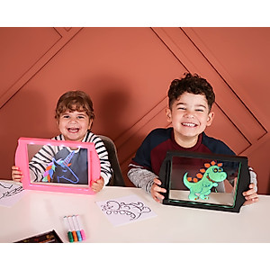 Marvin's Magic - Glow Art Unique Craft Kit | Light Up Kids Art Set | Includes Neon Effect Drawing Board with A Built-in Stand and 4 Fluorescent Magic Pens - Pink
