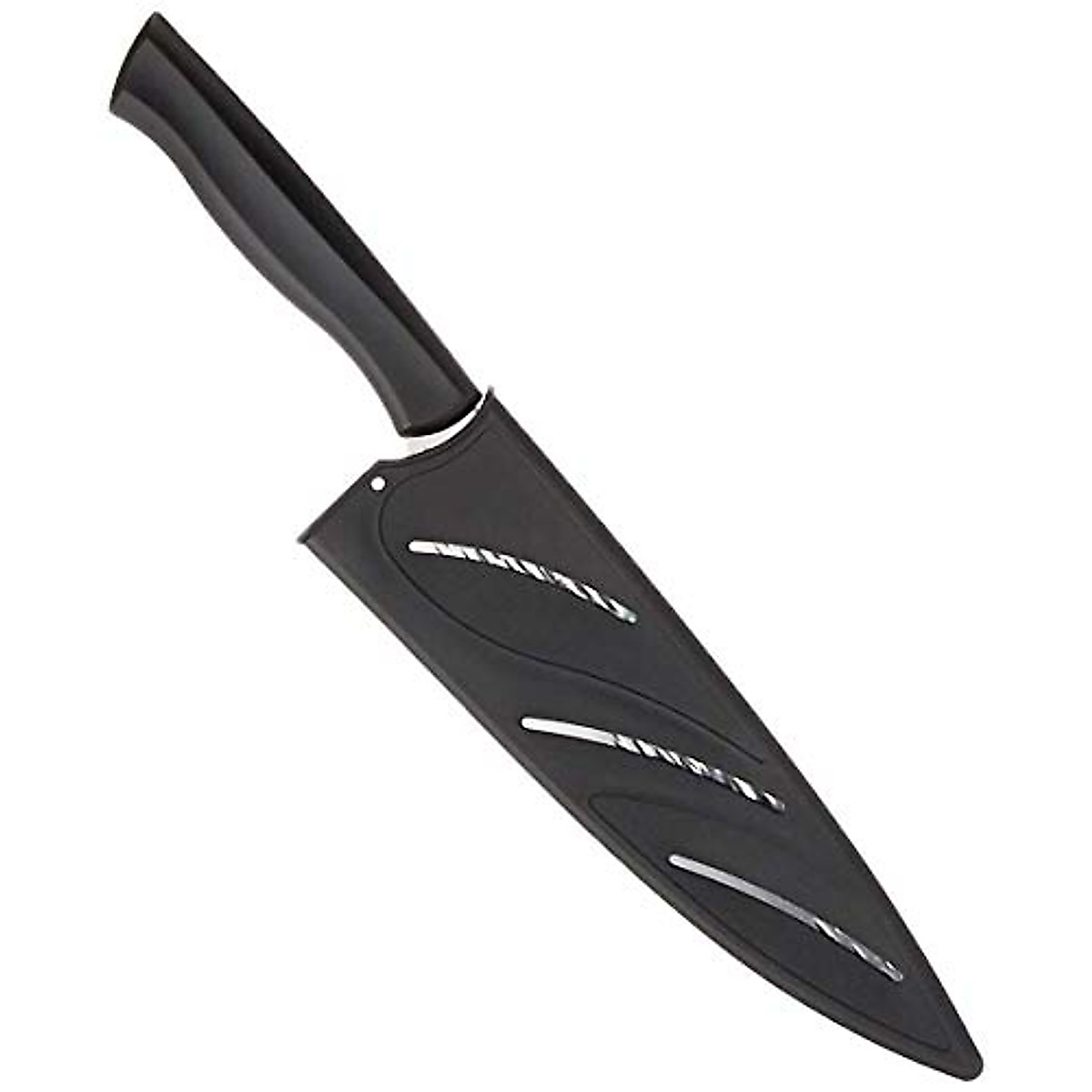 Kai 8-Inch Inspire Chef Knife, 8 Inch Blade with Sheath, , Black/Silver