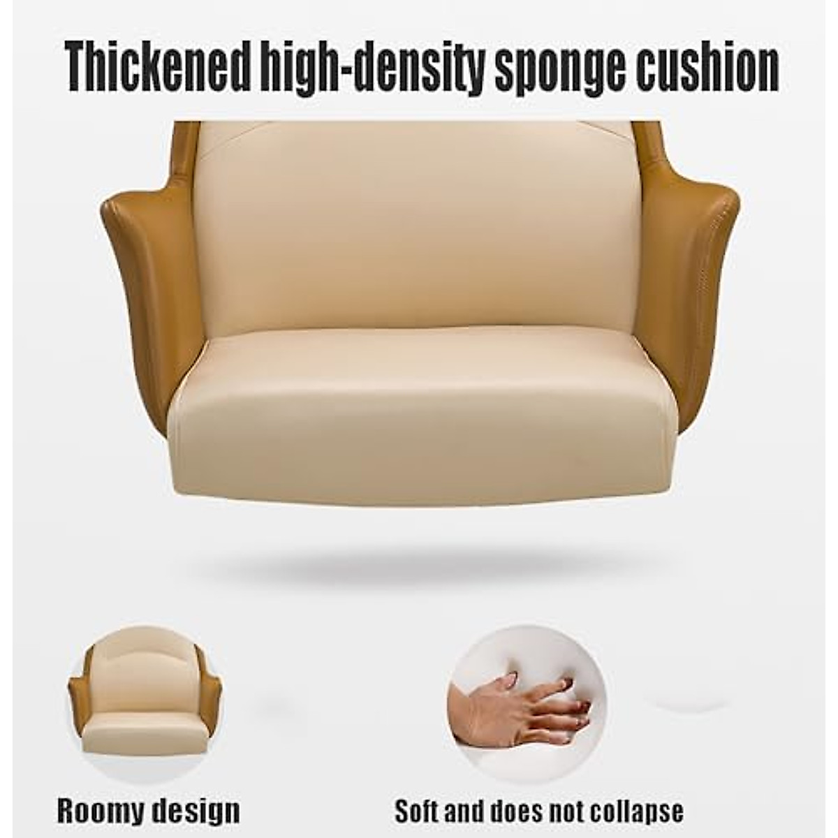 FrYsky Home Office Desk Chairs, Swivel Chair Light Luxury Leather Office Computer Executive Office Comfortable Height-Adjustable Swivel Chair (Color : Dark Brown)