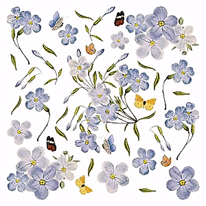 Periwinkle Rub on Stickers, 6 x 6 inch Sheet - Dry Rub-On/Off Transfers Stickers for Furniture Scrapbooking Crafts Mixed Media Collage Art