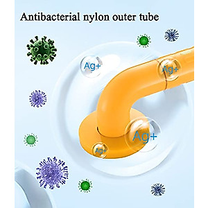 CRODY Grab Bars for Bathroom, Stainless Steel Nylon Shower Grab Bar, Home Bathroom Handicap Safety Handrail, Bathtub Safety Bar Hand Support Rail, Elderly Anti-Slip Balance Handle, Towel Rack Toilet A