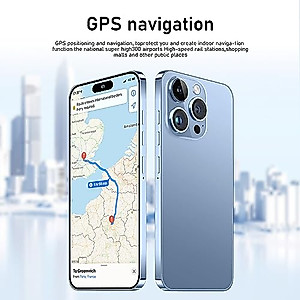 Travel Cheap i15 Pro Max Smartphone, 16GB RAM 1TB ROM, 6800Mah, 7.3INCH HD Capsule Screen, Original Unlocked 5G Mobile Phones for Birthday Gifts,Blue-1TB