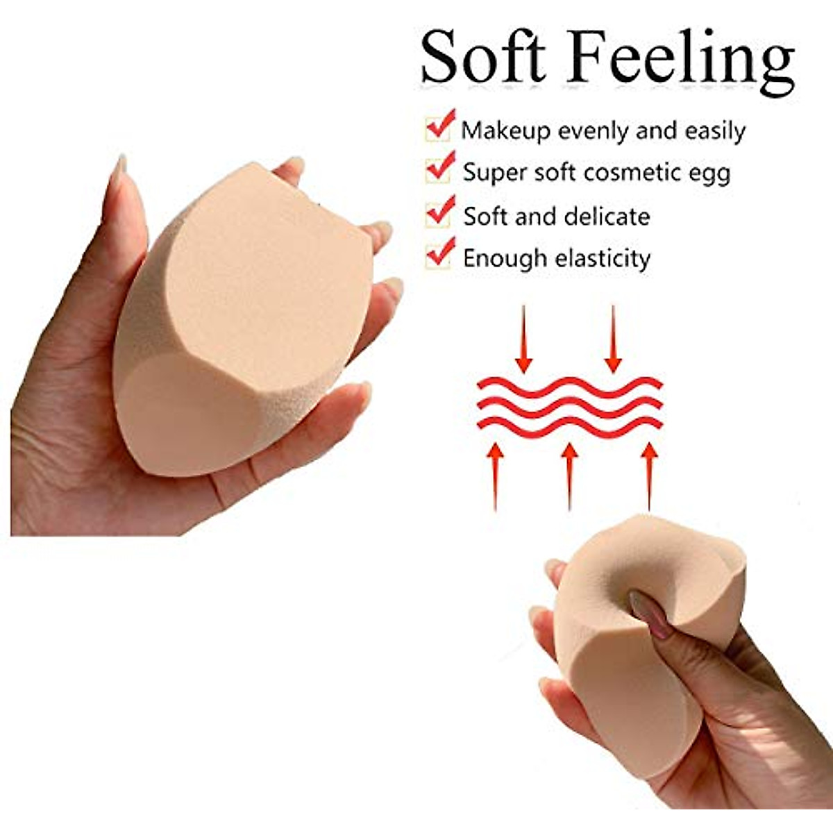 Makeup Sponge Blender & Holder, BIG & SOFT Beauty Makeup Blender Puff Foundation Sponges Set, Applicator Beauty Blending Blenders & Sponge Holder, Concealer Sponge for Liquid Powder Sunscreen (A SET)