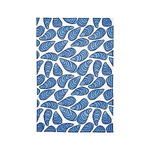 C&F Home Coastal Blue Mussels Cotton Machine Washable Printed Towel Decor Decoration 18" x 27" Blue