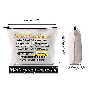 JNIAP School Bus Driver Cosmetic Bag School Bus Driver Appreciation Gift School Bus Driver Retirement Back To School Gift (School Bus Driver bag)