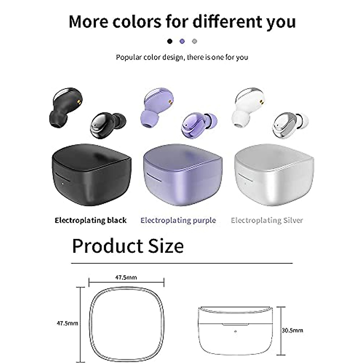 Kenayo Wireless Earbuds Pro 2022 for Android, iOS, Laptop, Tablet with Bluetooth with Charging Case Touch Control Sound with Deep Bass Auto Pairing Headphones for Sports, Travel & Gym (Purple)