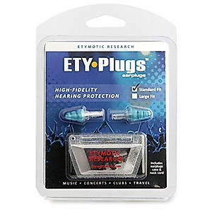 Etymotic Research ER20 Ear Plugs (2 Pair, Standard Fit) - High Fidelity Noise Reduction - Includes Carrying Case and Liberty Cleaning Cloth