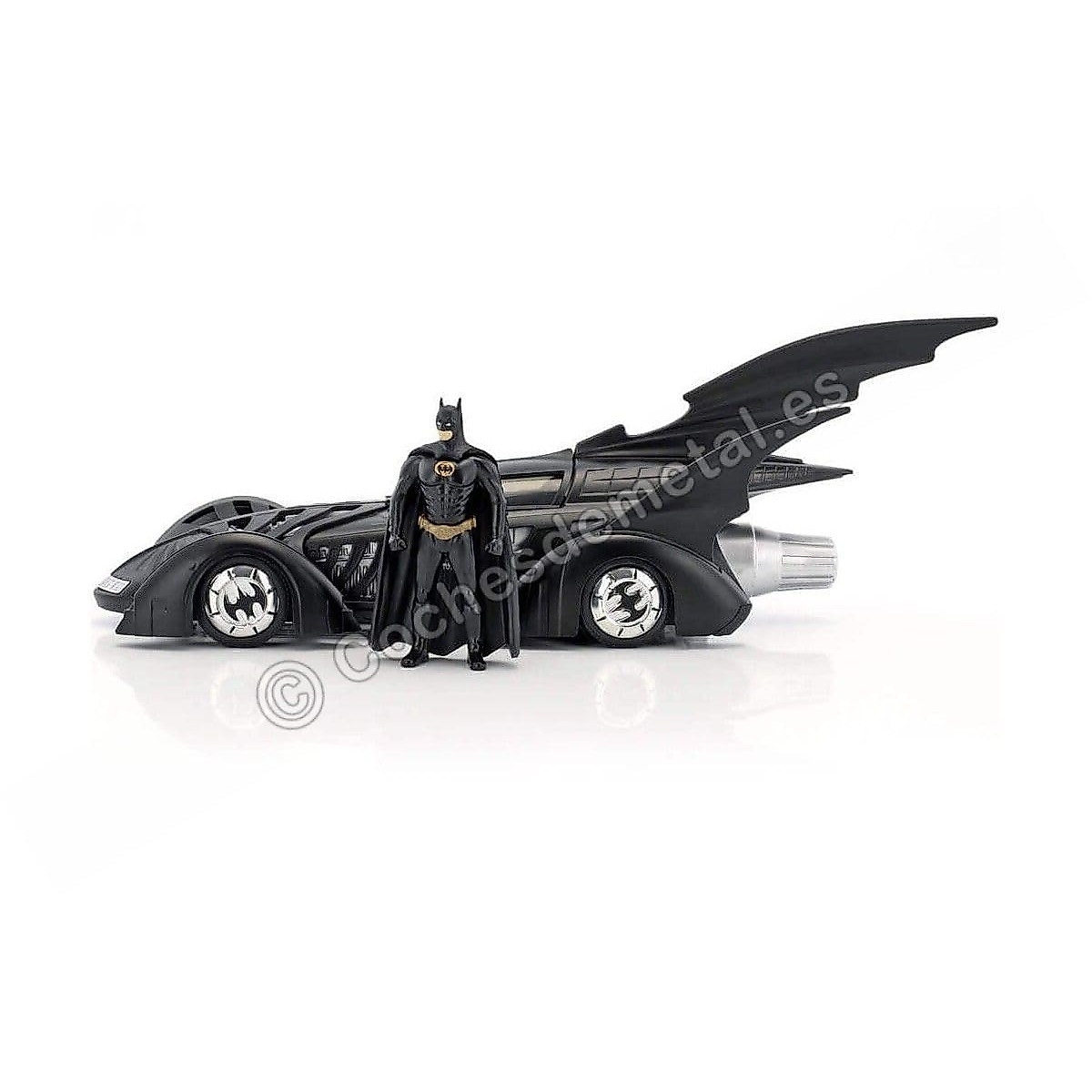 Jada Toys DC Comics Batman Forever Batmobile & Batman Figure 1:24 Die - Cast Vehicle with Figure Matte Black