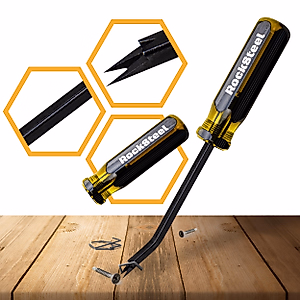 Upholstery Staple Remover | Tack Lifter Tool With Double Pronged Head For Pulling Nails, Staples, and Tacks.