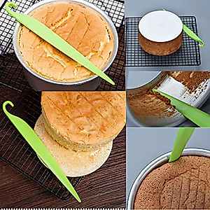 PZRT Cake Stripping Knife Demolding Knife Plastic Baking Tools Cake Scraper Butter Cream Spreader Bakeware Fondant Decoration, Green