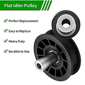 Idler Pulley 179114 532179114 Replacement for Craftsman Mower - Flat Idler Pulley Compatible with Craftsman LT1000, Hu sqvarna Po ulan Pro AYP Riding Mower, Replace 12644 280-934