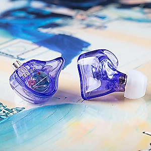 YINYOO KBEAR Storm in-Ear Monitor Headphones with Crystal Clear Sound IEM Earphones with Microphone, inear Wired Earbuds Earphones with Detachable Cable for Video/Music/Calling (Purple, with mic)