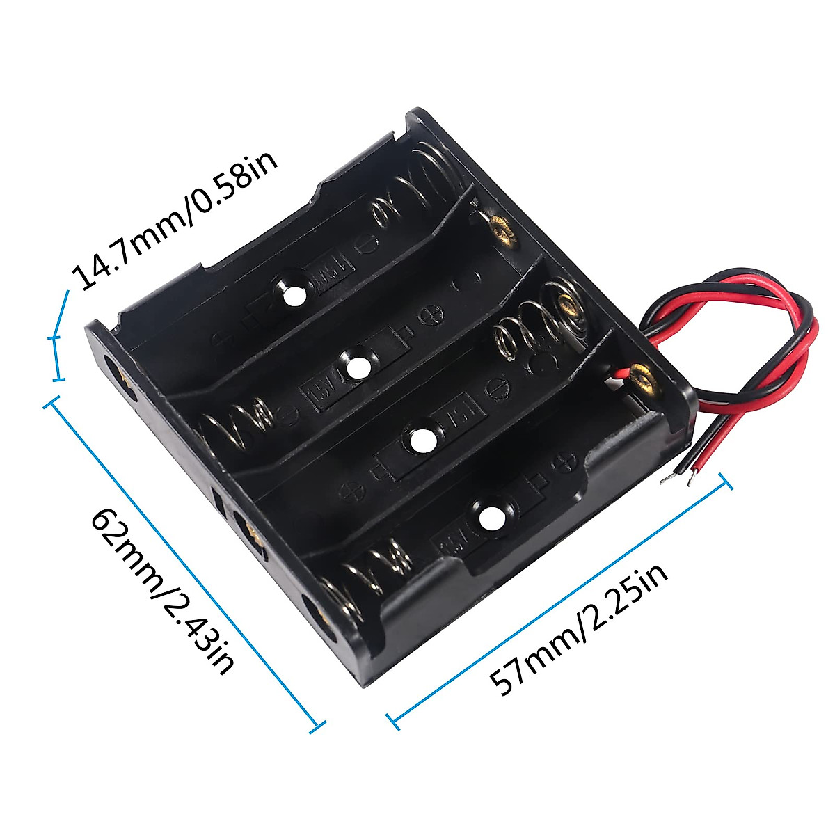 6pcs 4 AA Battery Holder 4 x 1.5V (6V) AA Battery Case Holder Box with Wires 4 AA Battery Holder with Wires