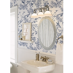 Safiyya Peel and Stick Wallpaper Floral Birds Contact Paper Blue and White Wallpaper Peel and Stick Modern Wallpaper Boho Wallpaper Removable Self Adhesive Wallpaper Vinyl Rolls 118"x17.3"