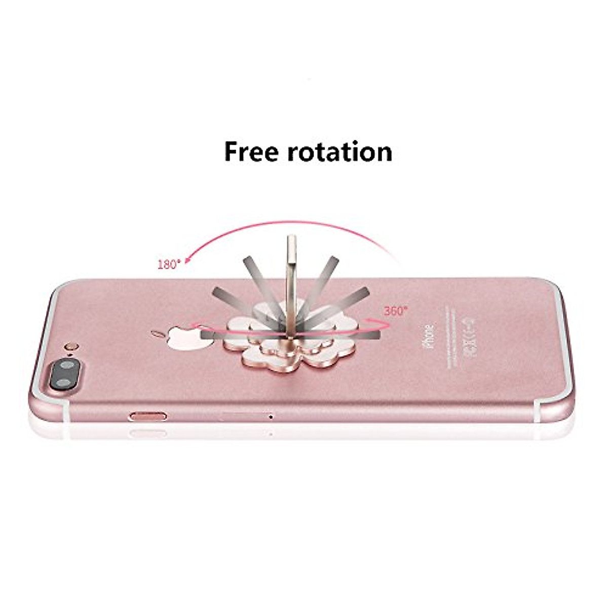 ZYluoke Cell Phone Holder,Universal Smartphone Flower Shape Ring Grip Finger Ring Kickstand Car Mounts with 360 Rotation for All The Phones, Tablet Computer (Square)