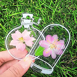 Dried Flower Bookmarks Set, DIY Bookmarks, Transparent Dried Flower Bookmarks, Beautiful DIY Dried Flower Bookmark, Flower Bookmarks Maker (A)