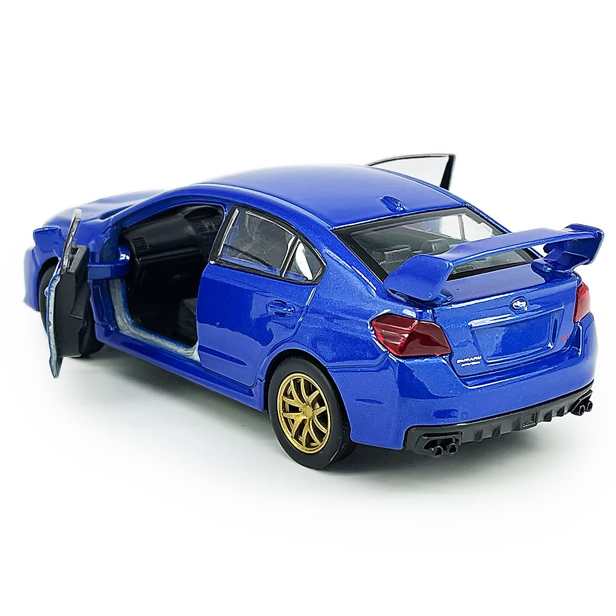 Impreza WRX STI Toy Car Racing Sports Diecast Model Car 1/36 Scale Metal Pull Back Vehicle, Doors Open, Zinc Alloy Casting, Boys Toys Kids Birthday Gifts Mens Collection, Blue