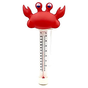 XY-WQ Floating Pool Thermometer, Large Size Easy Read for Water Temperature with String for Outdoor and Indoor Swimming Pools and Spas (Crab)