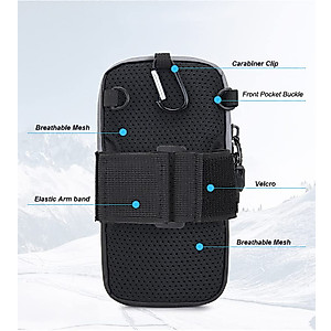 Sport Running Armband Cell Phone Holder Crossbody Purse Belt Pouch Arm Bag for Samsung Galaxy S21 FE S23 S22 Ultra S20 Plus/Google Pixel 6a 7 6 5 4 XL/iPhone 13 14 Pro Max BLU View 2 TCL 10L (Blue)