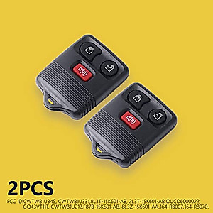 CENTAURUS Car Key Fob (Set of 2) Keyless Entry Remote 3 Button Replacement for 1998-2016 F150 F250 F350 - CWTWB1U331, CWTWB1U212, CWTWB1U345, GQ43VT11T Black