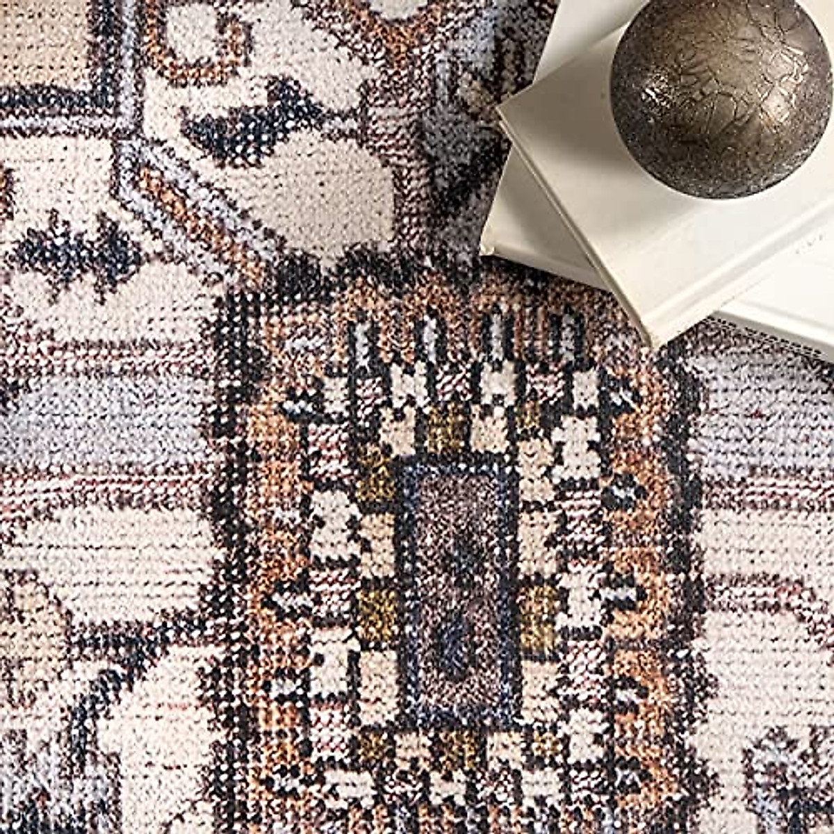 nuLOOM Sasha Machine Washable Medallion Ultra Thin Area Rug, 5x8, Pink