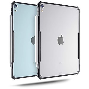 TineeOwl iPad Air 11 Inch Case (2024) M2, 5/4 Case 10.9 inch (2022/2020), Ultra Thin, Matte Clear Case, Supports Apple Pencil Charging and Touch ID, TPU Bumper (Black/Matte Back)