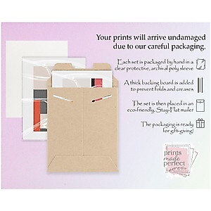 Mid Century Contemporary Wall Art - Modern Abstract Prints - (Set of 6) – 8x10 - Unframed - Minimalism Décor