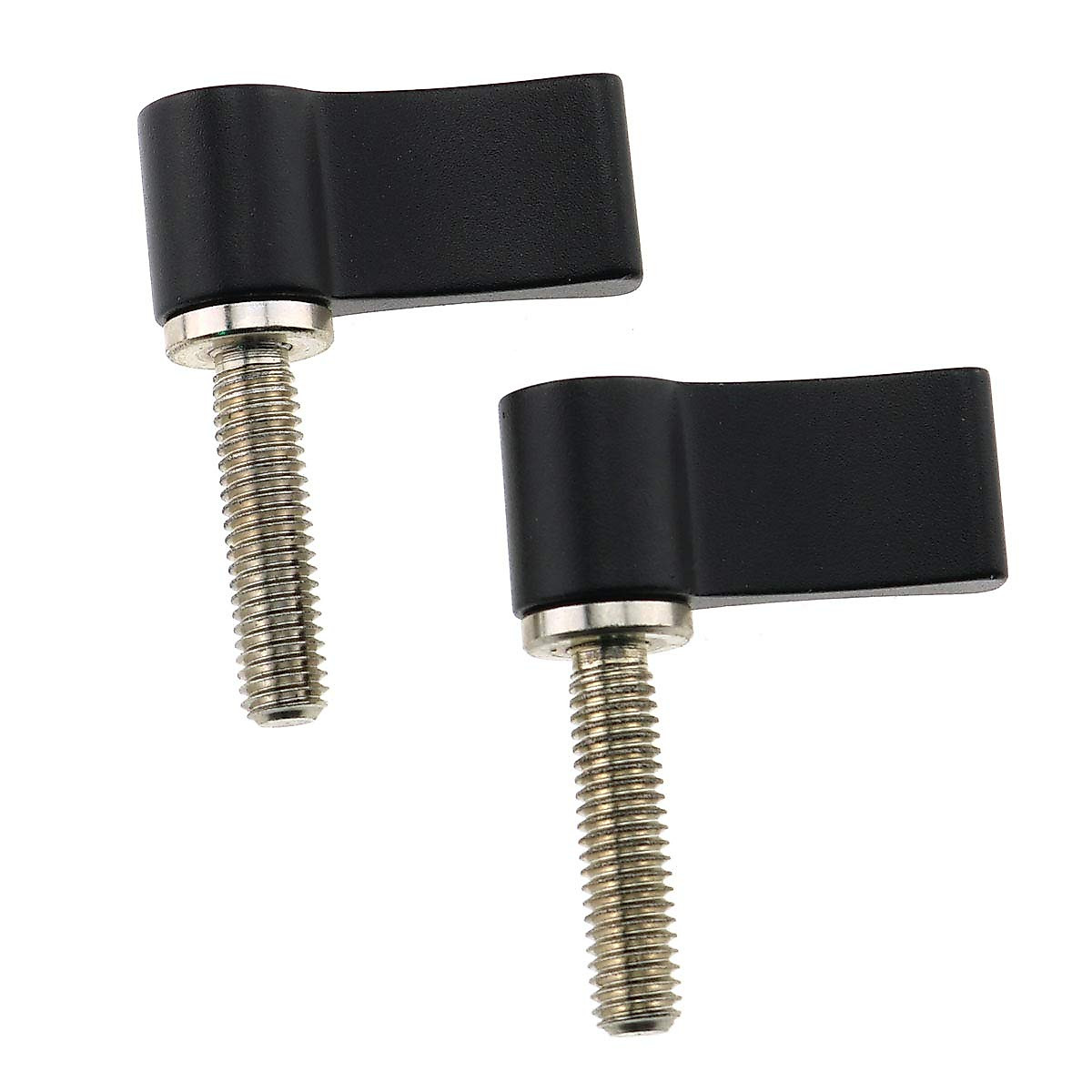 E-outstanding 2pcs L-Shaped 7-Shaped Handle Screw M5 20mm Male Threading Rotating Knob Adjustable Thumb Lever Screw Black for Photographic Equipment