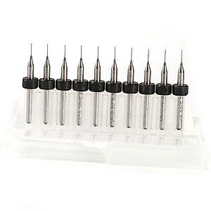 10pcs PCB Drill Bit Set, 0.7mm Micro Drill Bits 1/8" Shank Tungsten Carbide Rotary Tool for Print Circuit Board Stone CNC Engraving (0.7mm)
