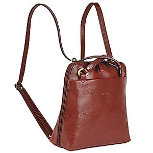 Banuce Fashion Italian Leather Convertible Backpack Purse for Women Small Shoulder Bag for 9.7 Inch iPad School Daypack Brown