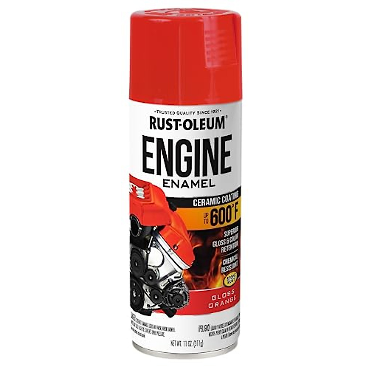 Rust-Oleum 363570 Engine Enamel Spray Paint, 11 oz, Gloss Orange