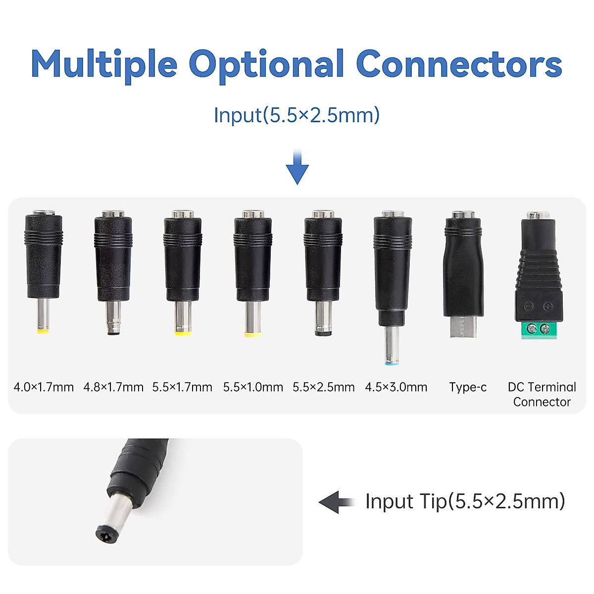 HZHFCB 3V-24V 3A 72W Power Supply Adjustable DC from 3V to 24V Variable Universal Continuous AC/DC Adapter 100V-240V AC to DC Converter with 8 Tips.