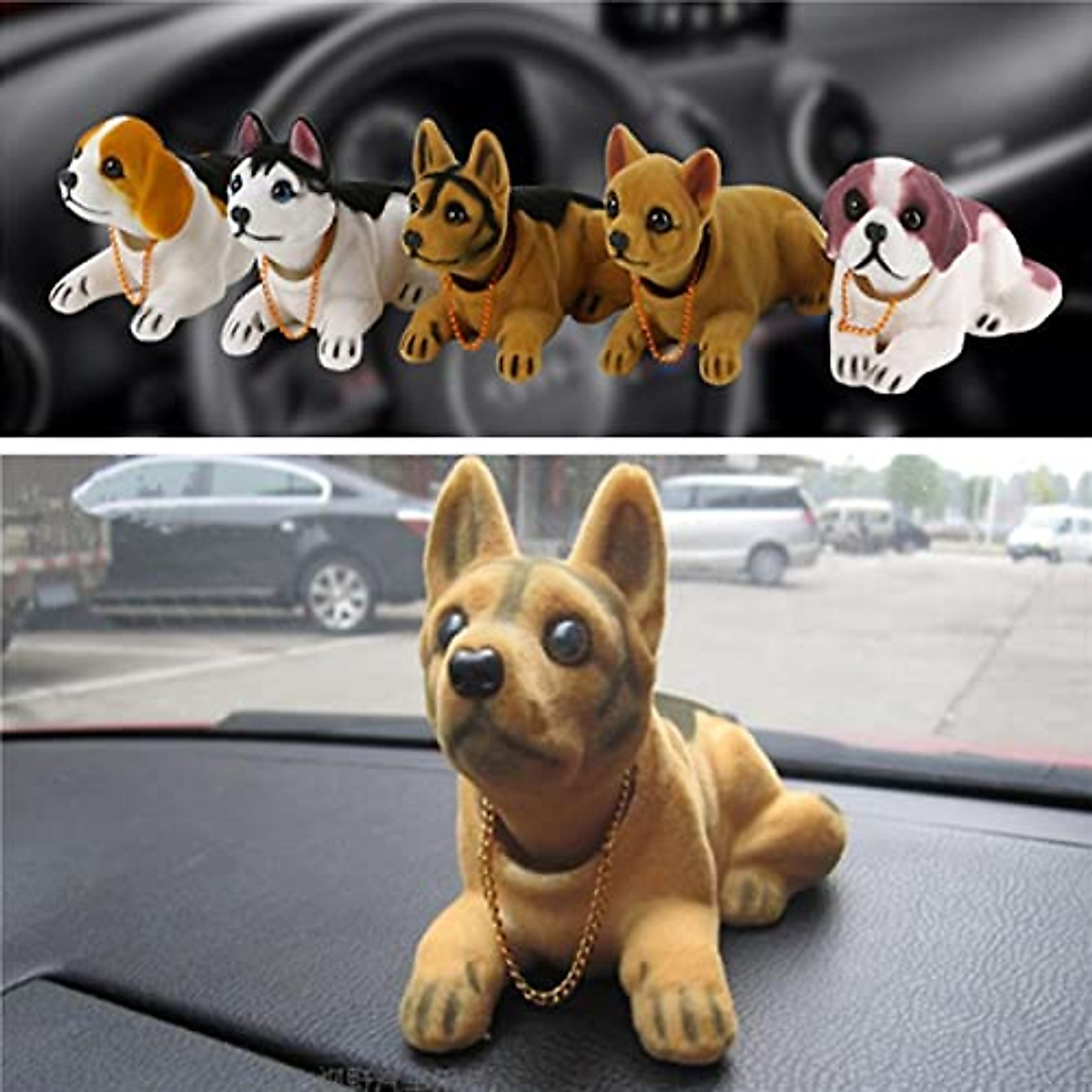WJCCBJQXW Car Ornaments Nodding Dog Auto Dashboard Shaking Head Dog Car Styling Bobblehead Dog Toy Rocking Head Dog Car Accessories (Color : Chihuahua)