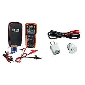 Klein Tools ET600 Multimeter, Megohmmeter Insulation Tester, 4000 Ohms Resistance, 125V/250V/500V/1000V & 69411 Circuit Breaker Finder Accessory Kit, Circuit Breaker Leads, Circuit Breaker Adapters
