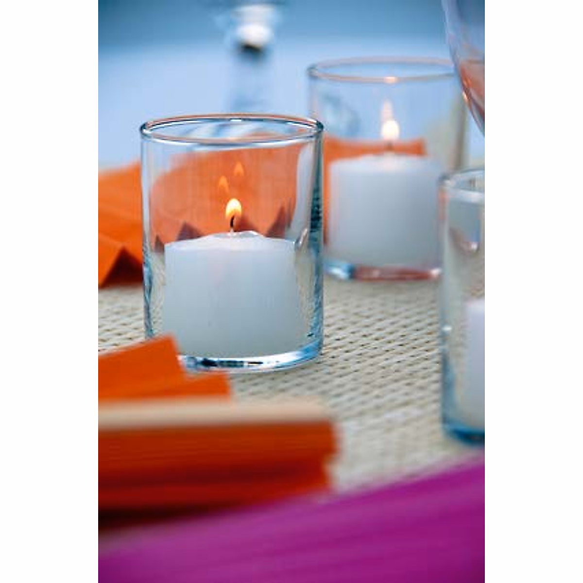 D'light Online Long 10 Hour Burn Time Unscented Votive Candles - for Birthdays, Baby Shower, Home Decoration and Weddings (White, 10 Hour - Set of 12)