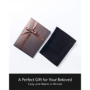 EURKEA 100% Cashmere Winter Scarf in Solid Colors with Gift Box for Women, Warm & Soft & Lightweight, Gift Ready, Black, Free Size