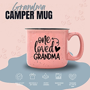 Cute Funny Coffee Mug for Grandma - One Loved Grandma - Unique Fun Gifts for Grandmother, Grandma from Grandkids - Coffee Cups & Mugs with Quotes