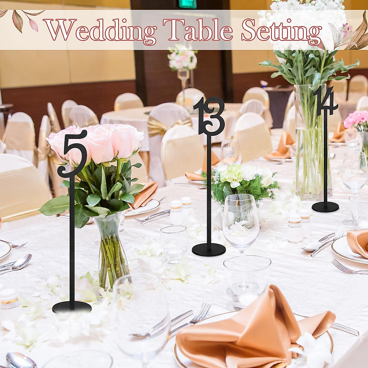 30 Pcs Table Numbers Wedding 1-30 Table Numbers Wood Table Numbers for Wedding Reception Stands Seat Numbers with Holder Base Table Numbers for Wedding Party Event Catering (Black)