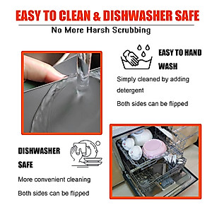 Slow Cooker Divider Liner fit 6 QT Crockpot, Reusable & Leakproof Silicone Crockpot Divider, Dishwasher Safe Cooking Liner for 6 Quart Pot (Grey)