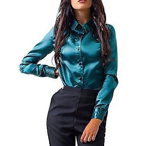 Blouse for Women Long Sleeve Kimloog Women Button Fashion Casual Tops Long Sleeve Shirt Blouse [video game] [video game]