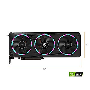 Gigabyte AORUS GeForce RTX 3060 Elite 12G Graphics Card, 3X WINDFORCE Fans, 12GB 192-bit GDDR6, GV-N3060AORUS E-12GD Video Card