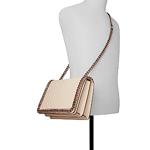 ALDO Women's Medium Greenwald Crossbody Bag, Beige Overflow