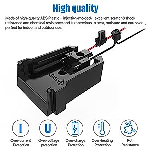 Power Wheel Adapter with Fuse & Switch, Secure Battery Adapter for Milwaukee 18V Lithium Battery, with 12 Gauge Wire, Good Power Convertor for DIY Ride On Truck, Robotics, RC Toys and Work Lights