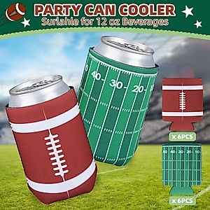 LFZHAN Football Party Decorations,12 Pcs Can Sleeves Neoprene Insulator For Super Bowl Game Day Decorations And Gifts