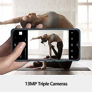 CUBOT Note 7 Smartphone Unlocked, 4G Unlocked Android Phones, 5.5 Inch Dewdrop Screen, 2GB RAM+16GB ROM, Android 10, 128GB Extendable by TF Card, Face ID Detection, Three Card Slots (Black)