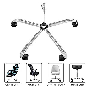 Frassie 25 Inch Office Chair Metal Base Replacement Heavy Duty 2500 Lbs Universal Computer Chair Base Part with 5 Casters