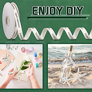 30 Yards 5/8 Inch Cotton Ribbon Happy Birthday Ribbon Craft Ribbon Birthday Ribbons for Gift Wrapping for Birthday Gifts Party Supplies Bow Making