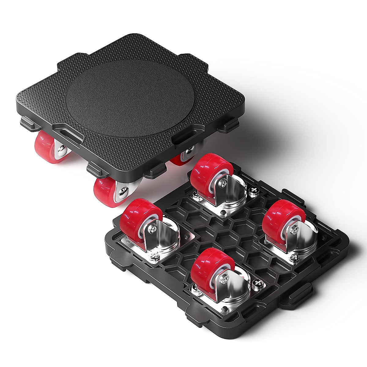 ONEON 2 pcs Furniture Dolly with 4 Wheels, 360° Rotation Wheels Furniture Mover, 220 lbs Load Capacity, for Moving Heavy Furniture, Refrigerator, Sofa, Cabinet